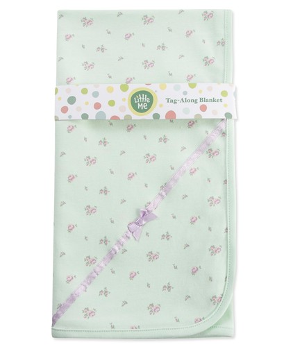 Baby-Girls Newborn Petite Rose Tag Along Blanket Green Multi One Size ...