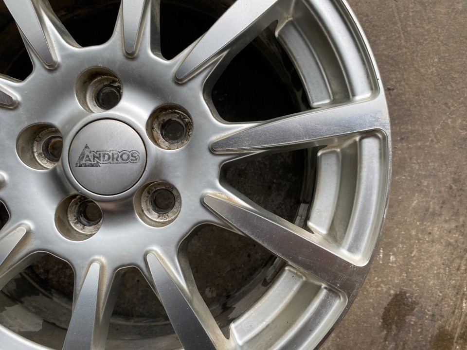 SET OF 4 ANDROS N3 15 INCH SILVER & MACHINED 10 SPOKE 15X6.5 WHEELS ...