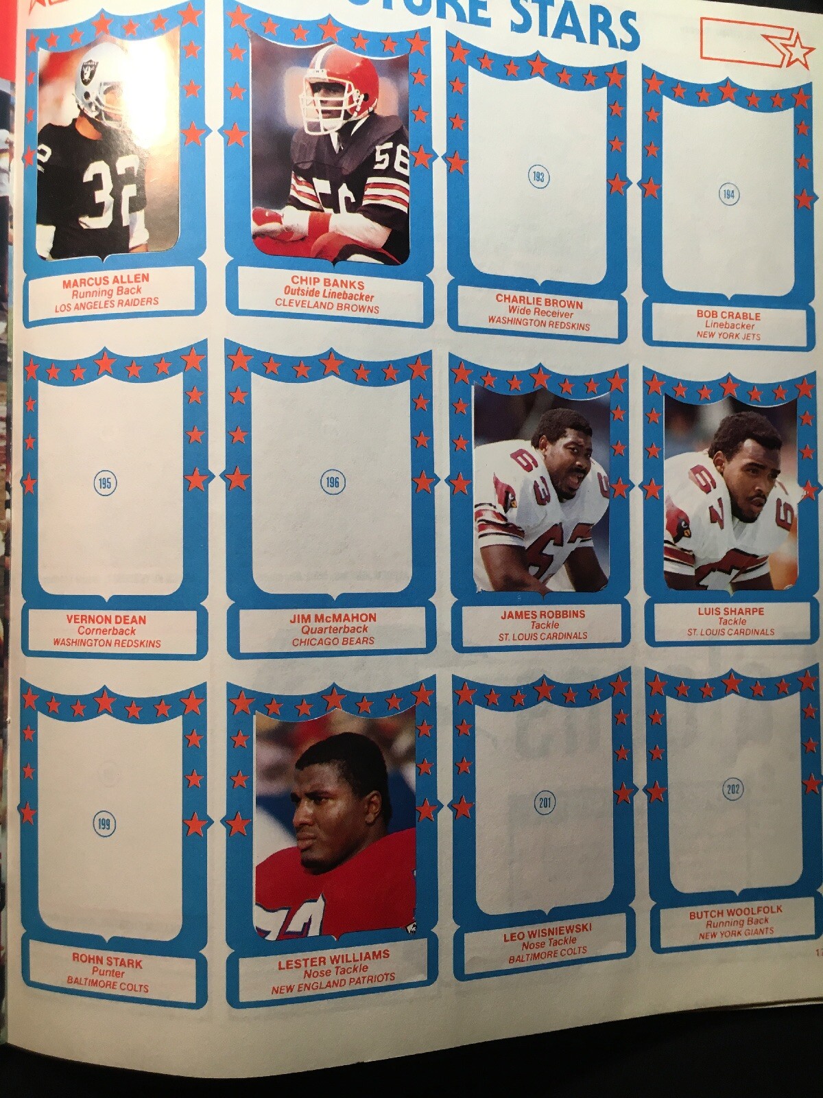 1983 NFL Topps Football Sticker Album Incomplete 70 Of 330 Stickers ...