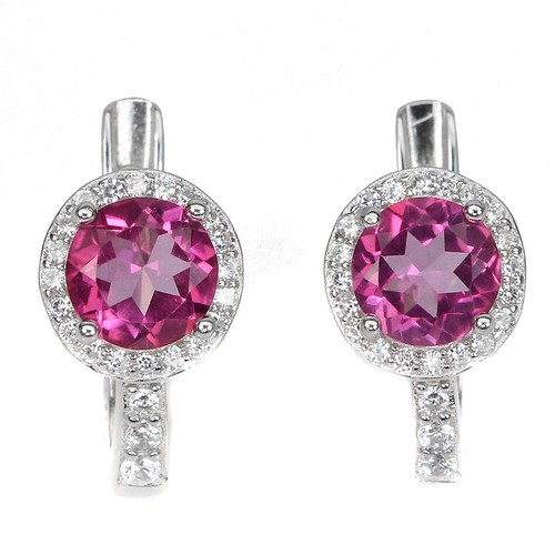 Sommer 925 Silber Ohrringe Rund Pink Topas 6mm Edelstein Schmuck | eBay.de