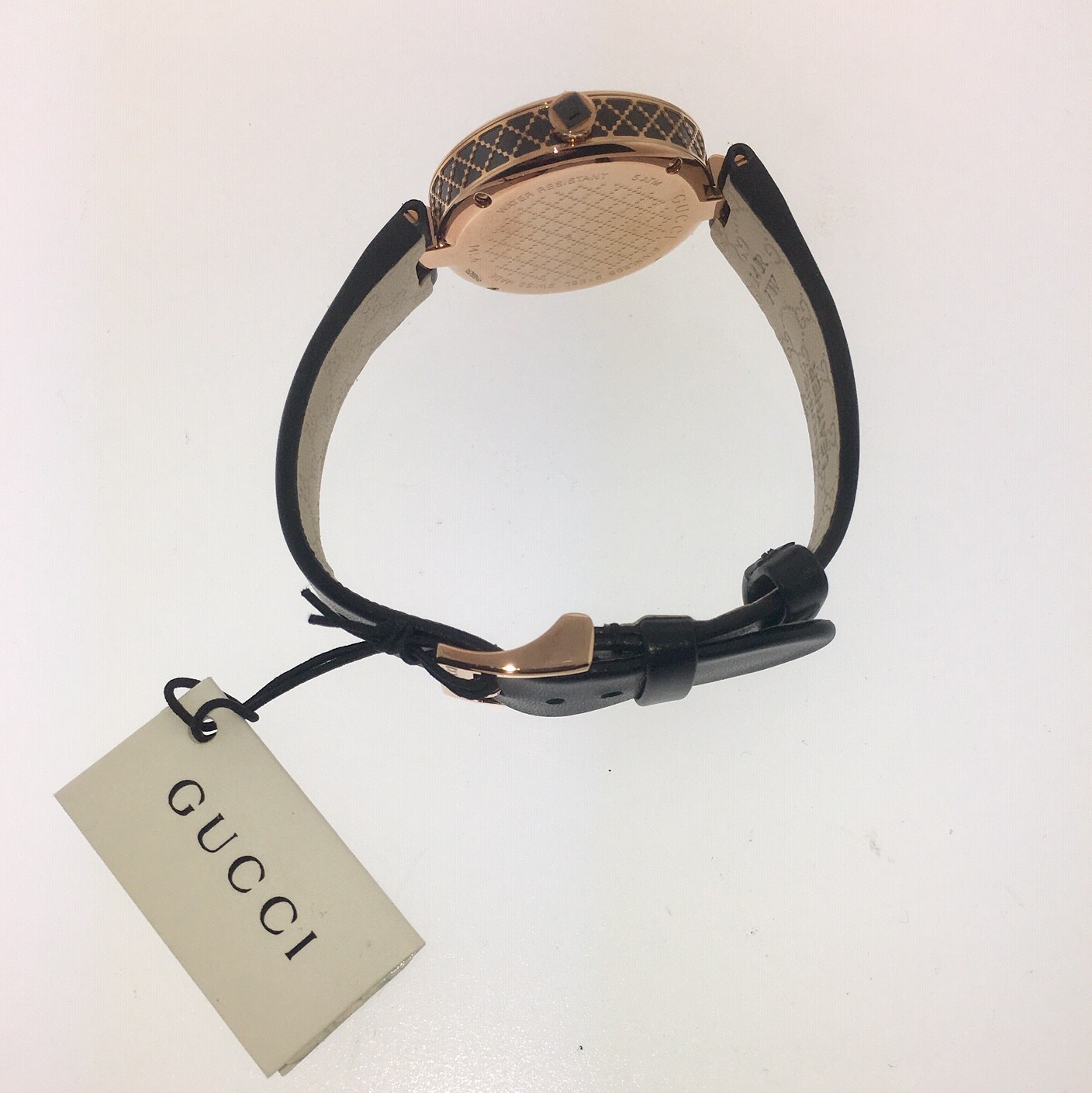 Gucci YA141401 Diamatissima 32mm Women's Leather Watch - Black | Compra ...