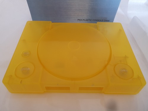 NOS SONY PLAYSTATION 1 FAT GHOST CLEAR SAFFRON REPLACEMENT SHELL | eBay