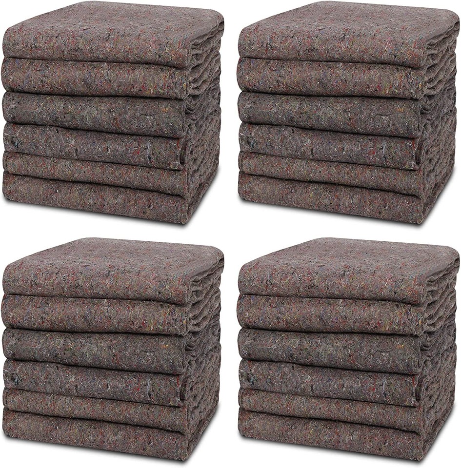 12/24/36/48 Pack Moving Blankets 53"x74" Shipping Pads for Furniture ...