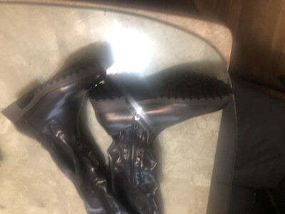 Thigh High PU Plain Boots | eBay