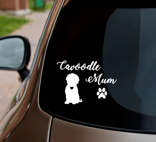 Cavoodle Mum Dog Sticker Cavapoo Car Decal Vinyl dog Mom Quality Laptop ...