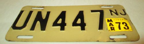 VINTAGE NEW JERSEY MOTORCYCLE TAG LICENSE PLATE STICKER MORE PLATES ...