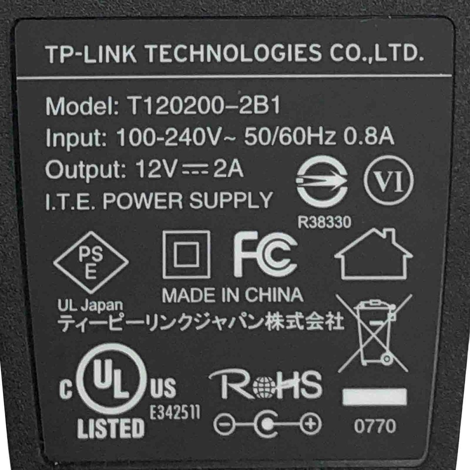 Original TP-Link AC Adapter T120200-2B1 I.T.E. Power Supply 12V 2A 5 ...