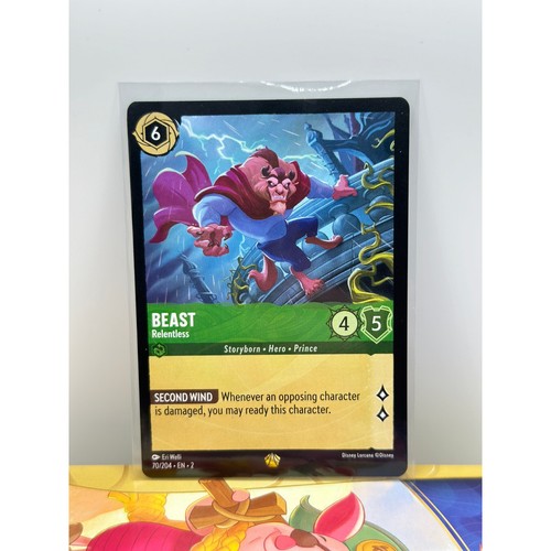 Disney Lorcana Floodborn Beast Relentless Legendary 70/204 Disney ...