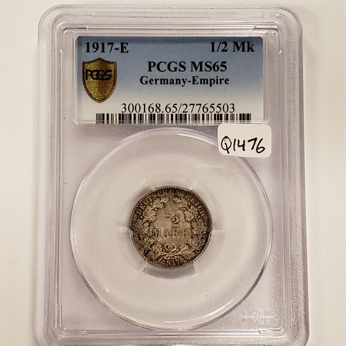 1917-E Germany Empire 1/2 Mark - PCGS MS 65 - SKU-Q1476 | eBay