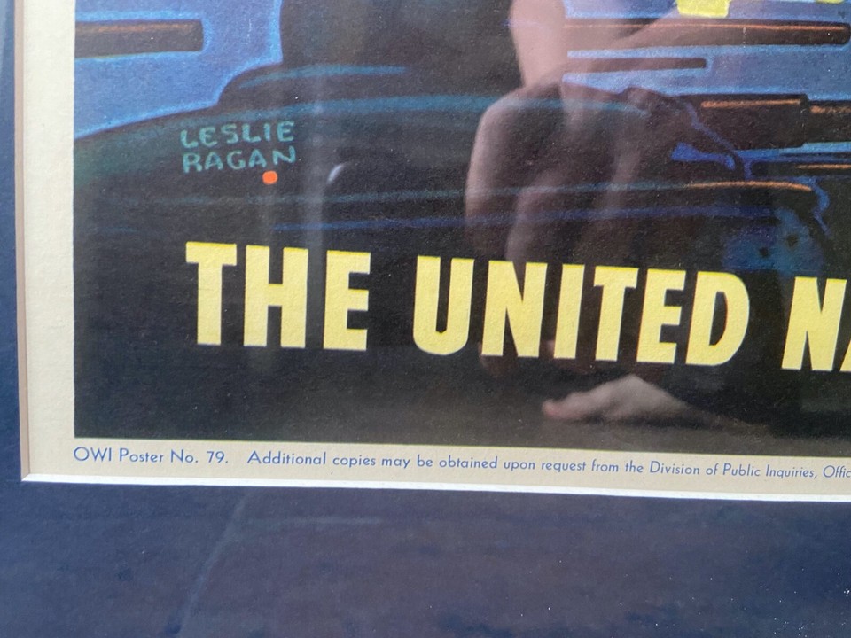 1943 United Nations Fight For Freedom WWII Poster Leslie Ragan Original ...