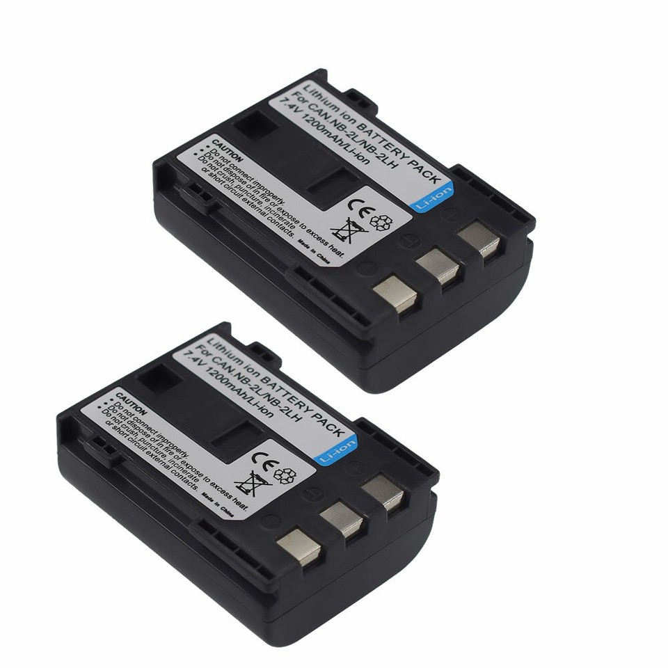 2X NB-2LH NB-2L Battery for Canon DS126071 DS126151 E160814 VIXIA HV20 ...
