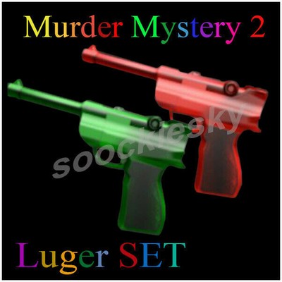 Roblox MM2 Luger SET Murder Mystery 2 NEU Knife Messer Gun Item Pistole ...