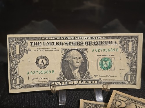 2017 A $1 🔪 MISCUT 🔪 One Dollar Bill # 02705689 B | eBay