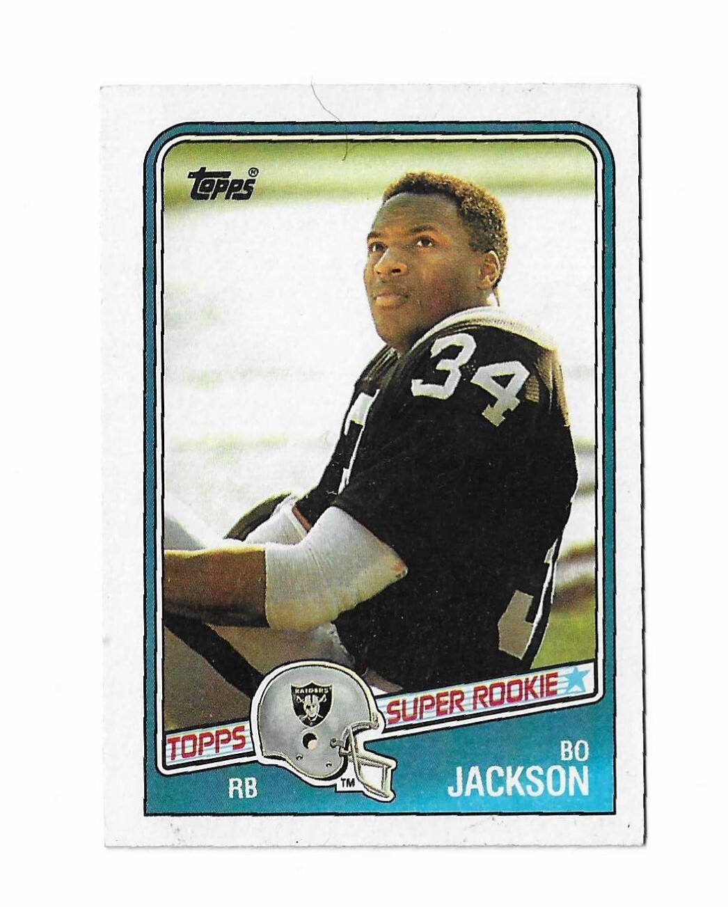 1988 Topps football #327 Bo Jackson Super Rookie Card Raiders Original ...
