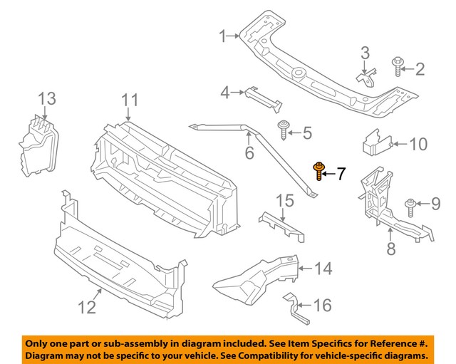 BMW OEM 12-16 328i Radiator Core Support-Cross Bar Bolt 07147301867 | eBay