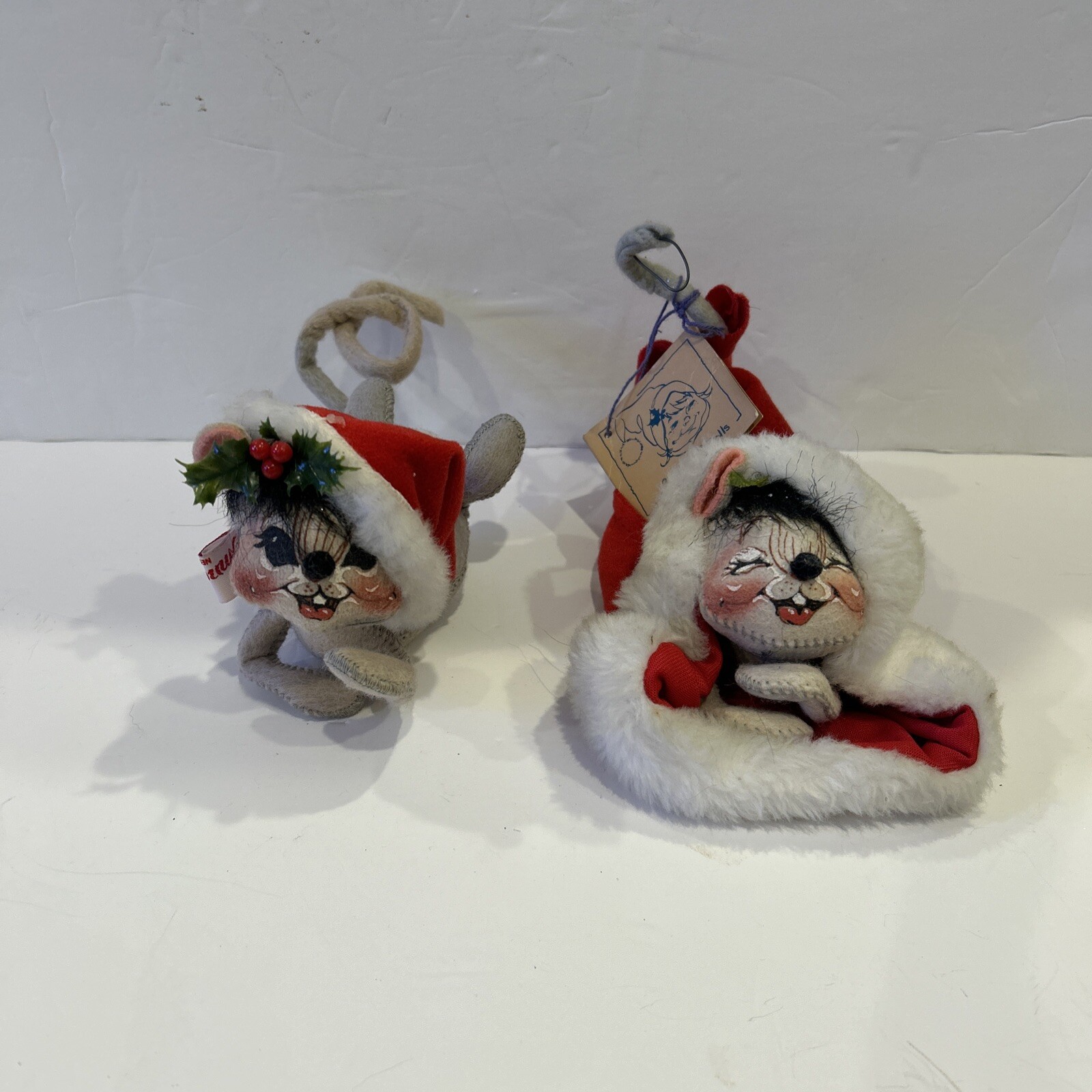 2 Vintage 1971 Annalee Doll Christmas Mice Santa Hat | eBay