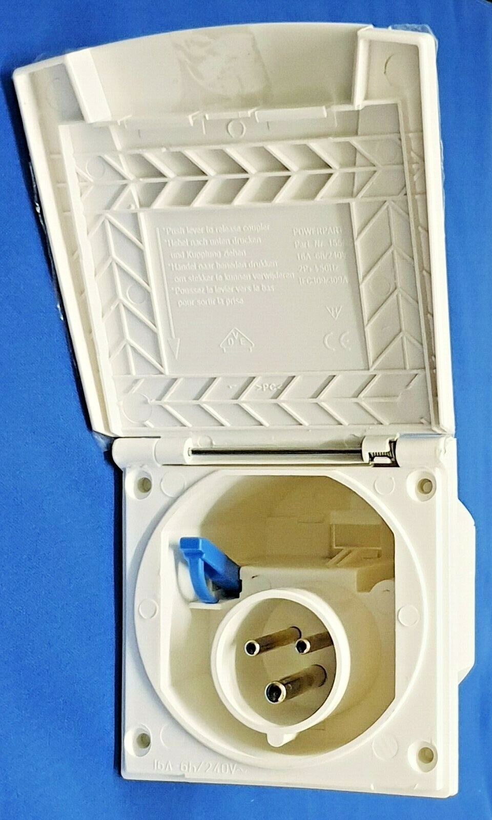 Mains Hook Up Inlet Socket Caravan VW Motorhome Flush Fitting Gloss ...