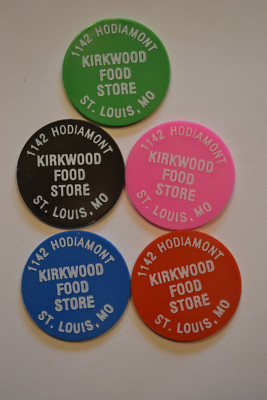 Food Stamp Tokens Set (5) KIRKWOOD FOOD STORE, ST. LOUIS, MISSOURI | eBay