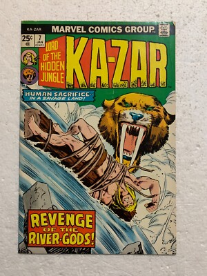 KA-ZAR ( LORD OF THE HIDDEN JUNGLE ) #7 F MARVEL COMICS BRONZE AGE 1975 ...