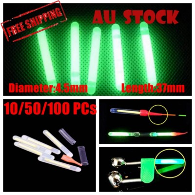 100x Fishing Glow Light Sticks Luminous Clip on Bend Fluorescent Rod ...