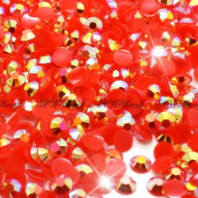 Red AB 1000pcs Rhinestone Beads Flat Back Nail Art Craft Gems | eBay UK