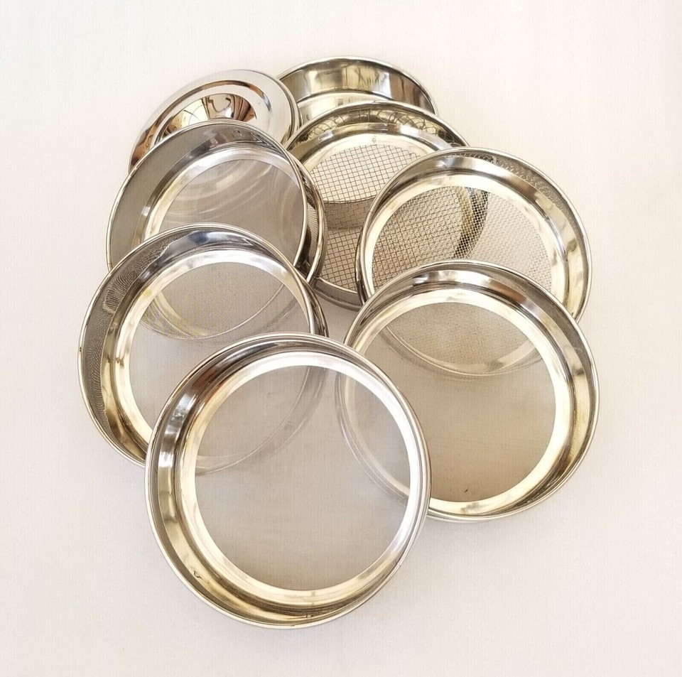 SS Sieves Heavy Gauge Standard Testing Set of 7 With Lid & Pan | eBay