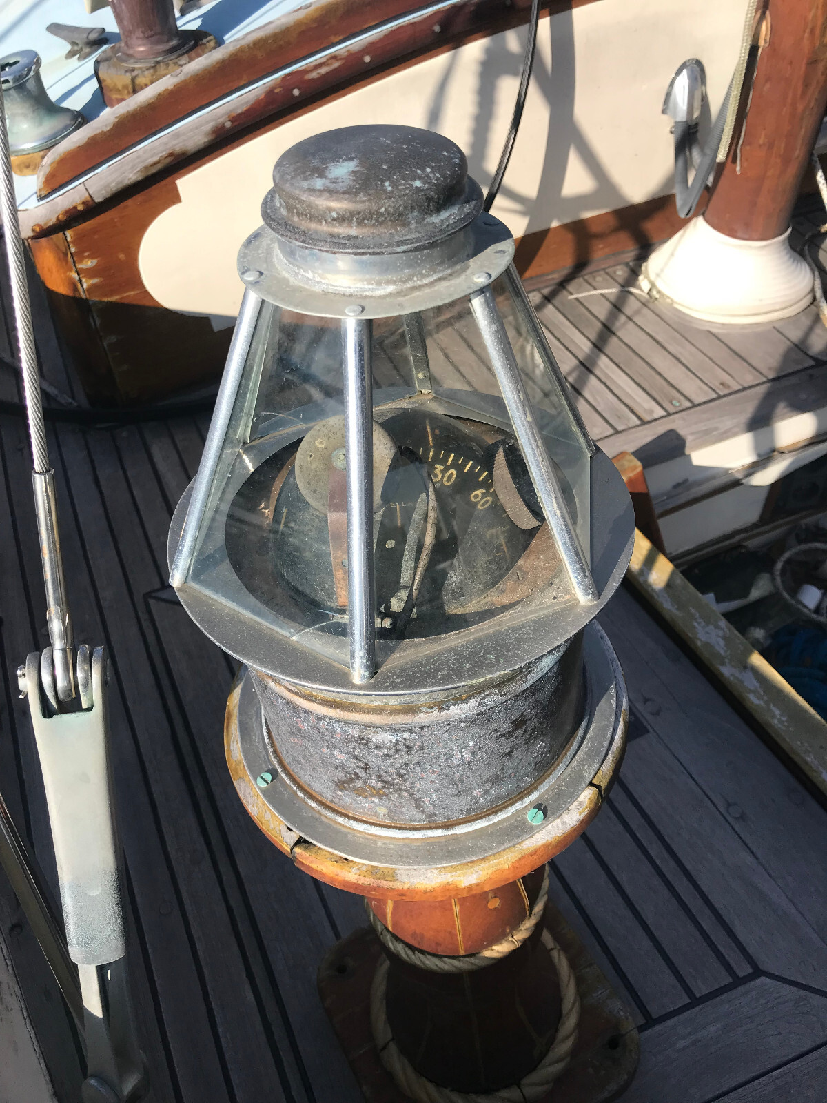 Antique Pedestal Compass/Binnacle - Sailboat | eBay