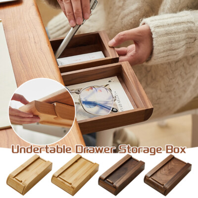 Undertable Drawer Storage Box Wooden Hidden Drawer Home Office ...