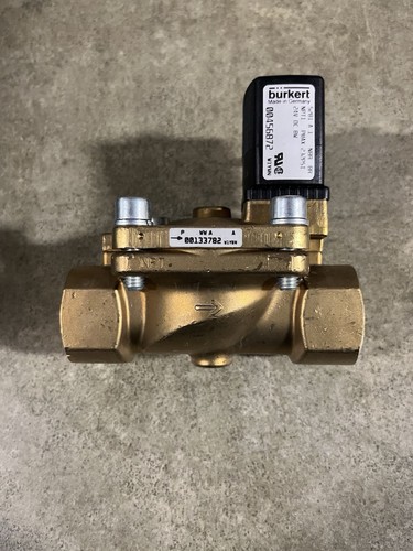 Burkert 5281 1" Solenoid Valve 24VDC 232 PSI Brass Body NPT Connection ...