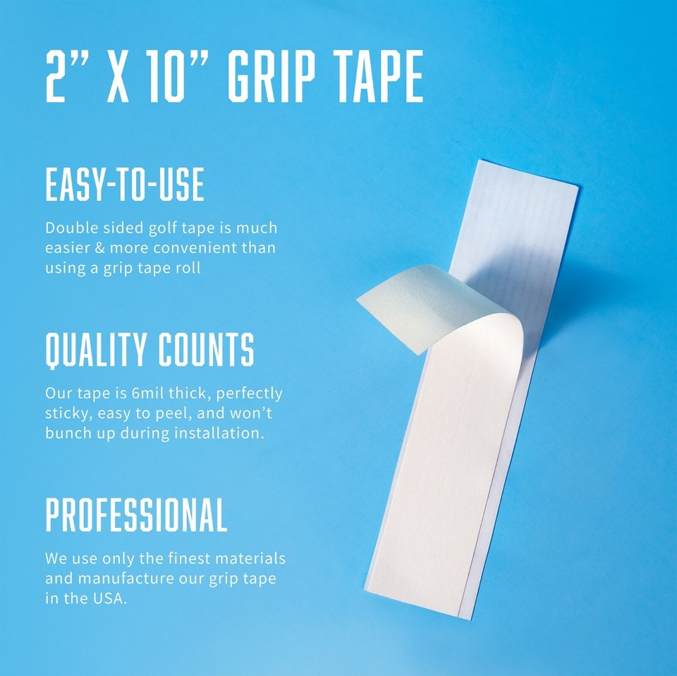 15 Golf Grip Tape Strips Double Sided 2" x 10" Premium Easy Peel US ...