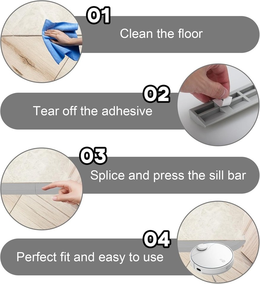 Robot Vacuum Ramp Threshold Mat Slope Strip For Ecovacs Roborock iRobot ...