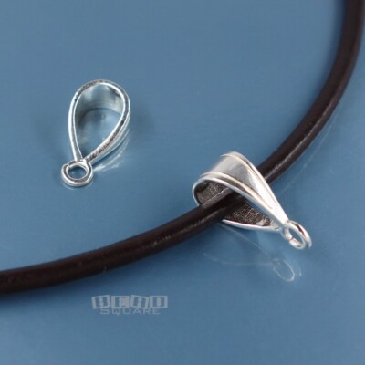 2 Solid Sterling Silver V Pendant Bail Connectors w/Open Loop 14.3mm ...