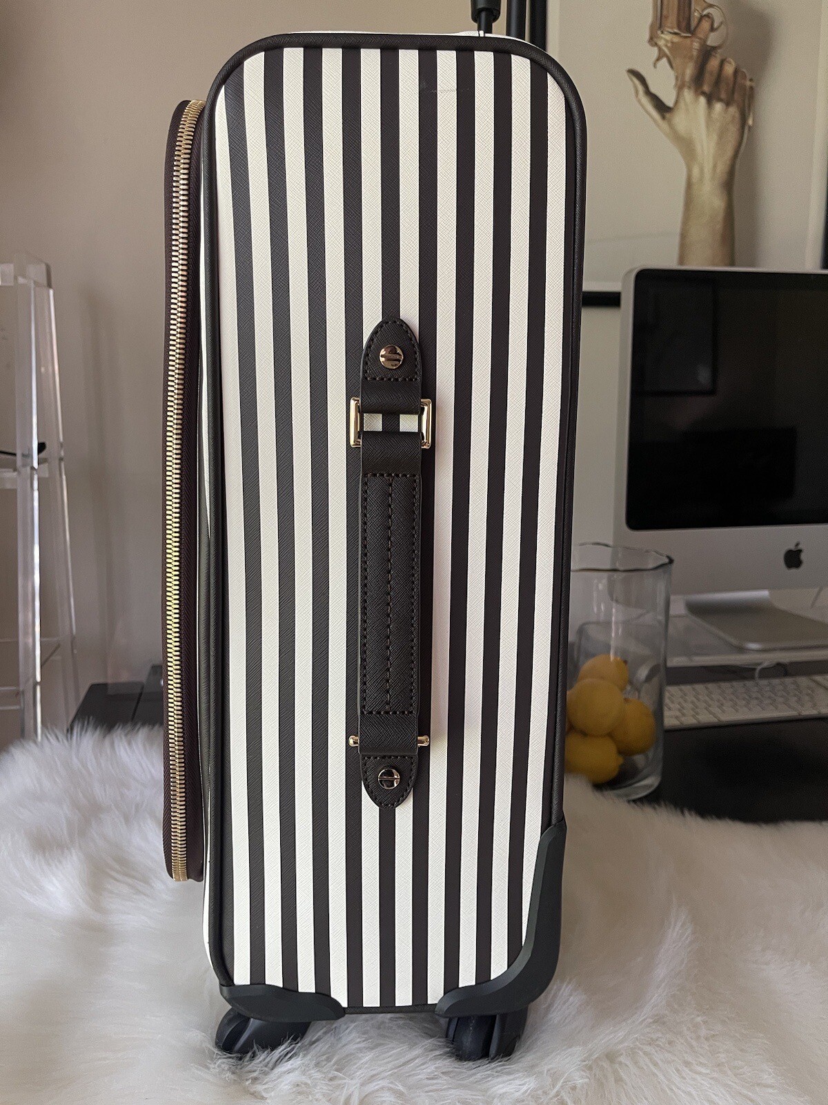 Henri Bendel West 57th Centennial Stripe Duffle Wheelie Rollaway ...