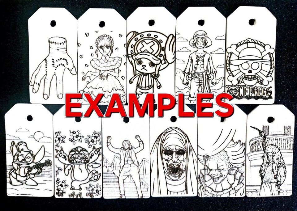 One Piece "Luffy Beach" Custom Engraved Wood Tag - Ornament, Magnet, or ...