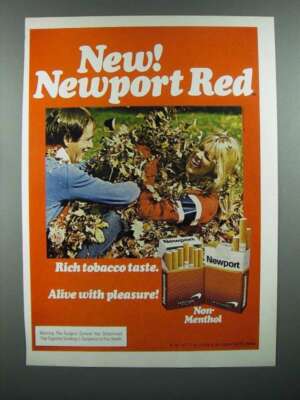 1981 Newport Red Cigarette Ad - Playing in Leaves | eBay