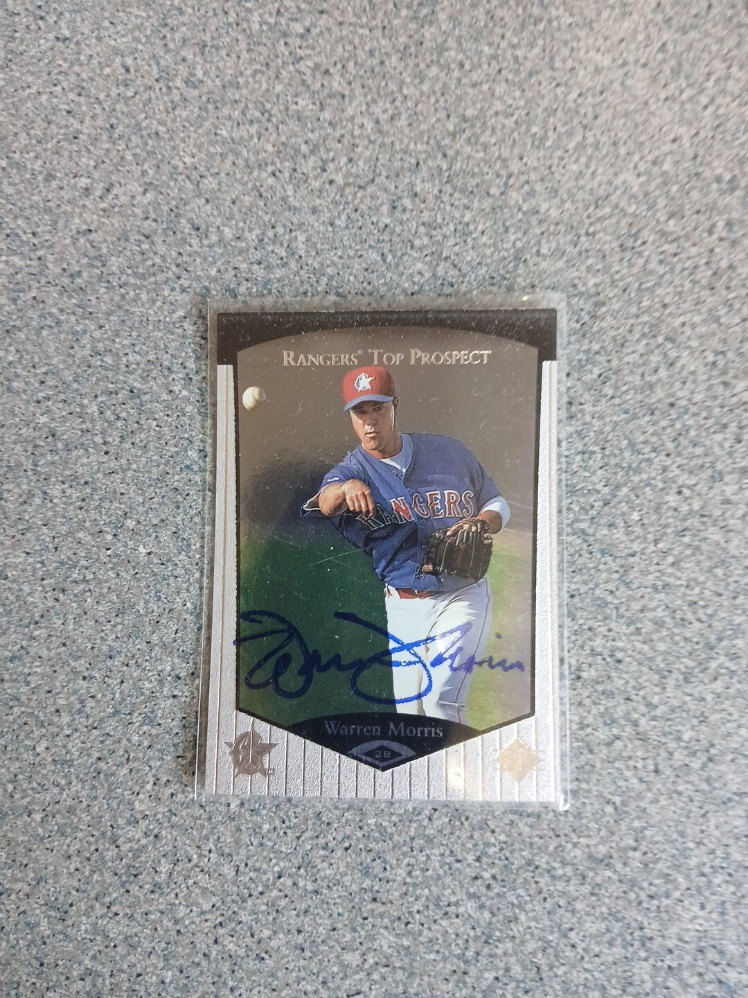 Warren Morris Signed In Person 1997 Upper Deck Sp Rookie Rangers Card ...