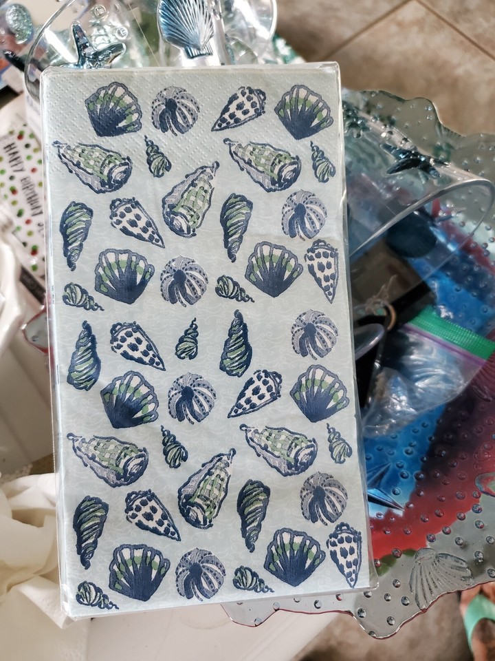Coastal Shell GUEST NAPKINS Decoupage * NEW* | eBay