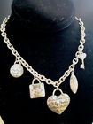 Guess Chunky Chain Hearts and Keys with Rhinestones Charm Necklace | eBay