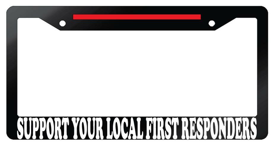 Support Your Local First Responders w/STRIPE Glossy Black Plastic ...