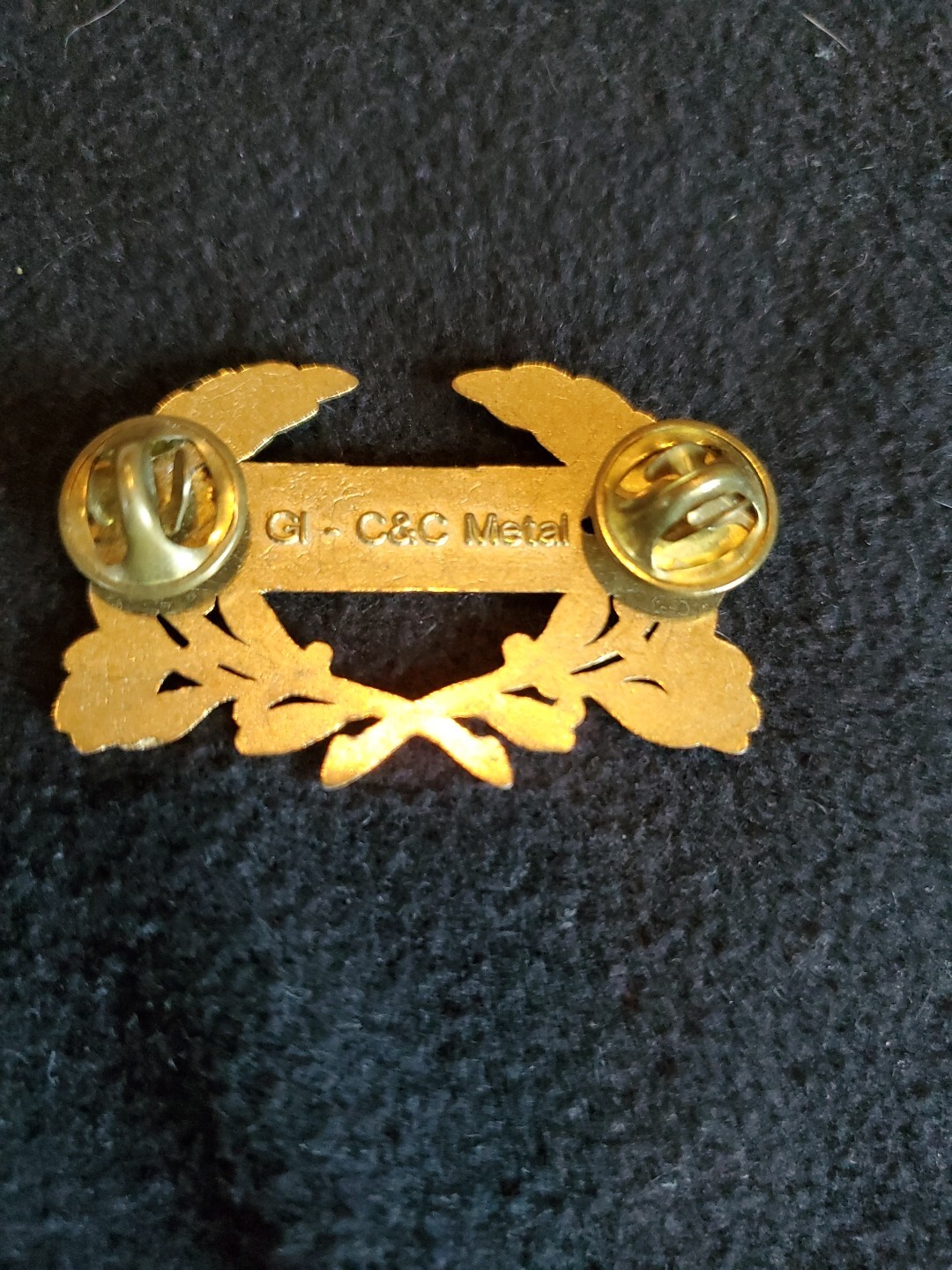 Vintage Pin Back Badge USA Army Military Insignia ROTC Hat Cap Embossed ...