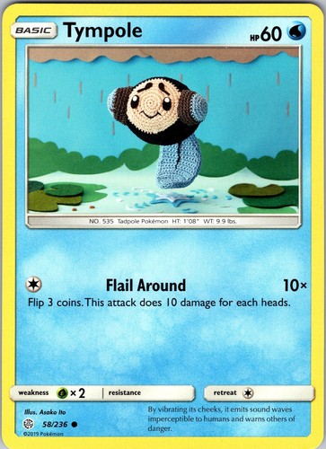 Pokemon TCG Tympole Sun & Moon Cosmic Eclipse 58/236 Regular Common ...