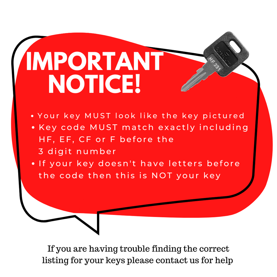 1 Pair FIC Fastec Precut Keys HF301-HF351 RV Trailer Keys CF EF HF Are ...