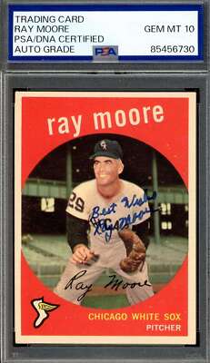 Ray Moore Gem Mint 10 PSA DNA Signed 1959 Topps Autograph | eBay