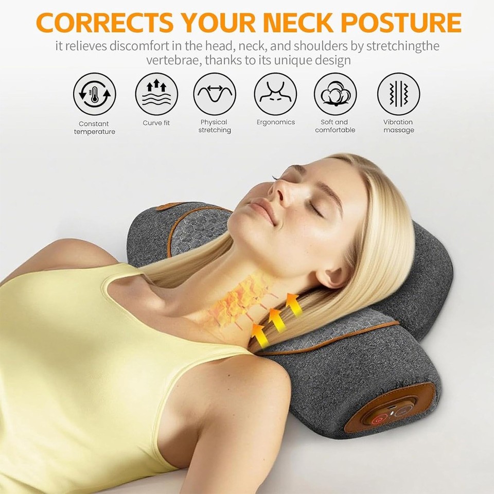 3-in-1 Neck Massager, Neck and Shoulder Relaxer w/ Heat Function ...
