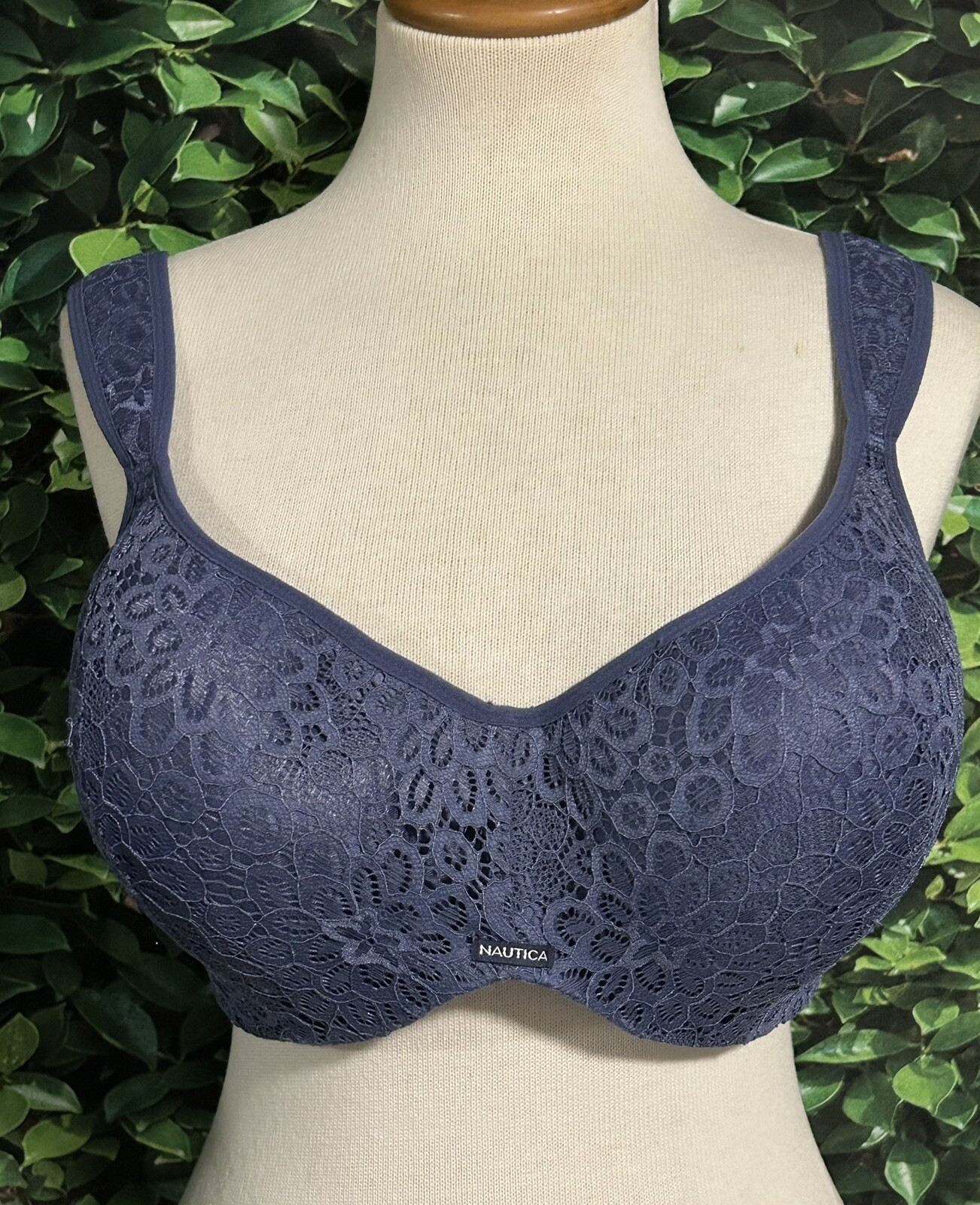 NAUTICA INTIMATES Lace Lined Bra Dark Blue Underwire … - Gem