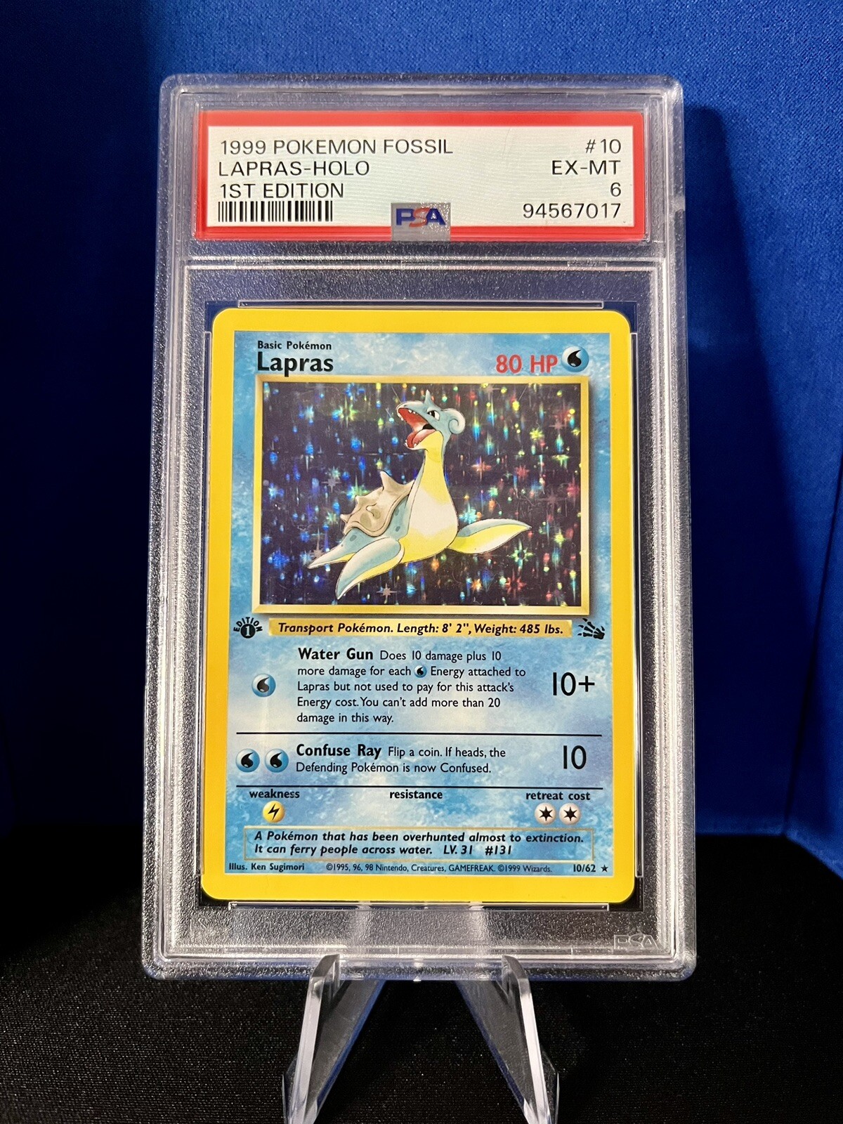 1999 Pokémon Fossil 1ST EDITION LAPRAS 10/62 Holo Rare PSA 6 | eBay