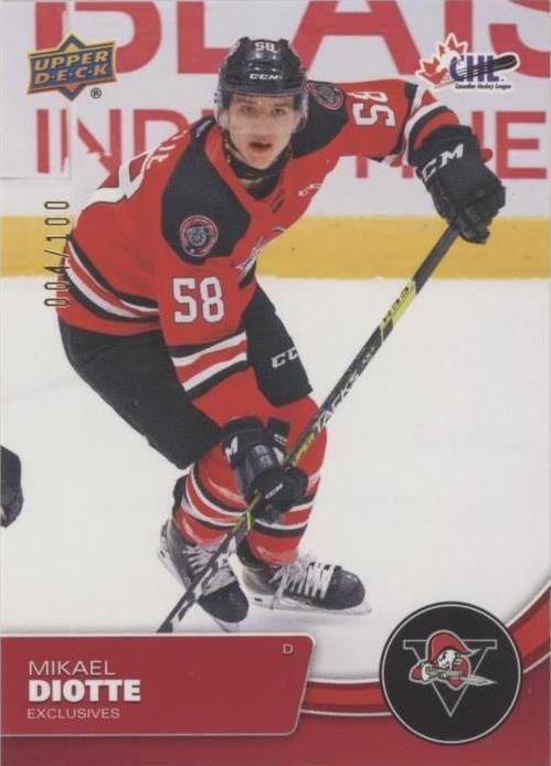 2021-22 Upper Deck CHL - Mikael Diotte #9 Exclusives /100 (RC) for sale ...