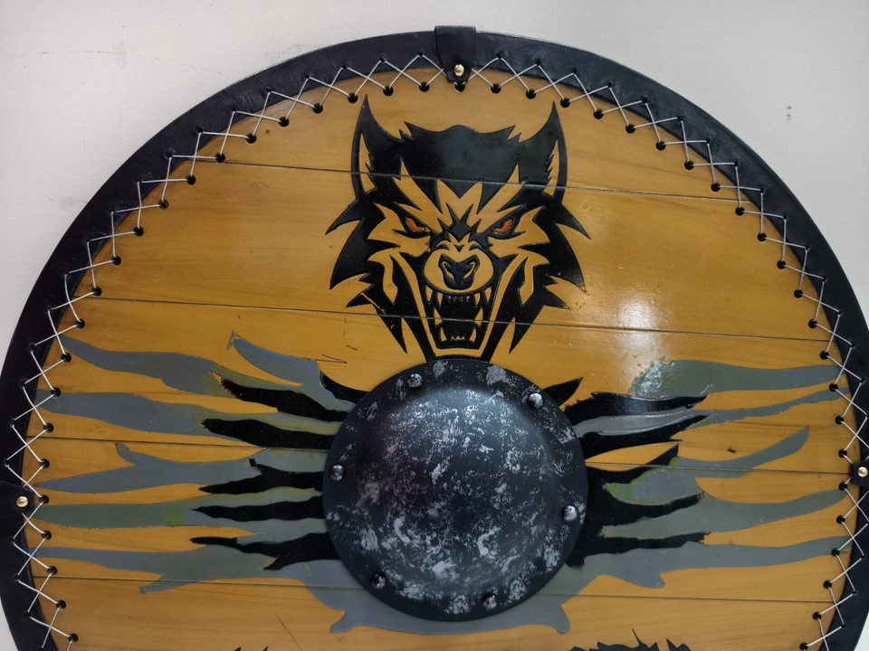 Medieval Wooden Shield 24" Heavy Shield Handmade Battle Ready Viking ...