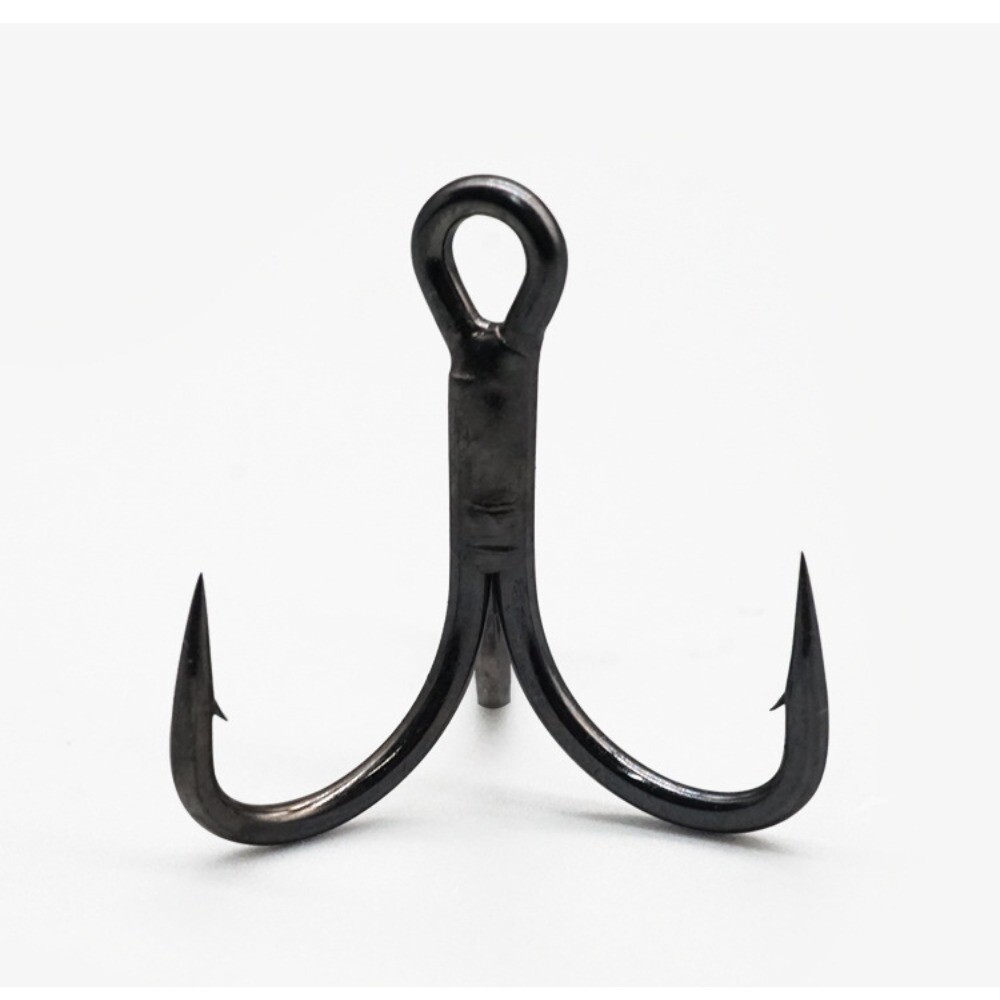 10pcs Fishing Tackle fishing Triple anchor hook Black Barbed Hooks ...