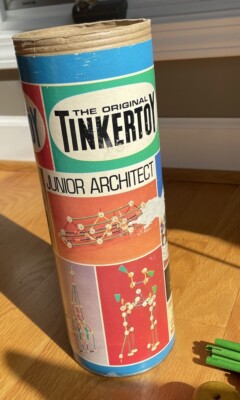 TINKER TOY JUNIOR BUILDING SET WOODEN TOYS ORIGINAL INCOMPLETE No. 136 ...